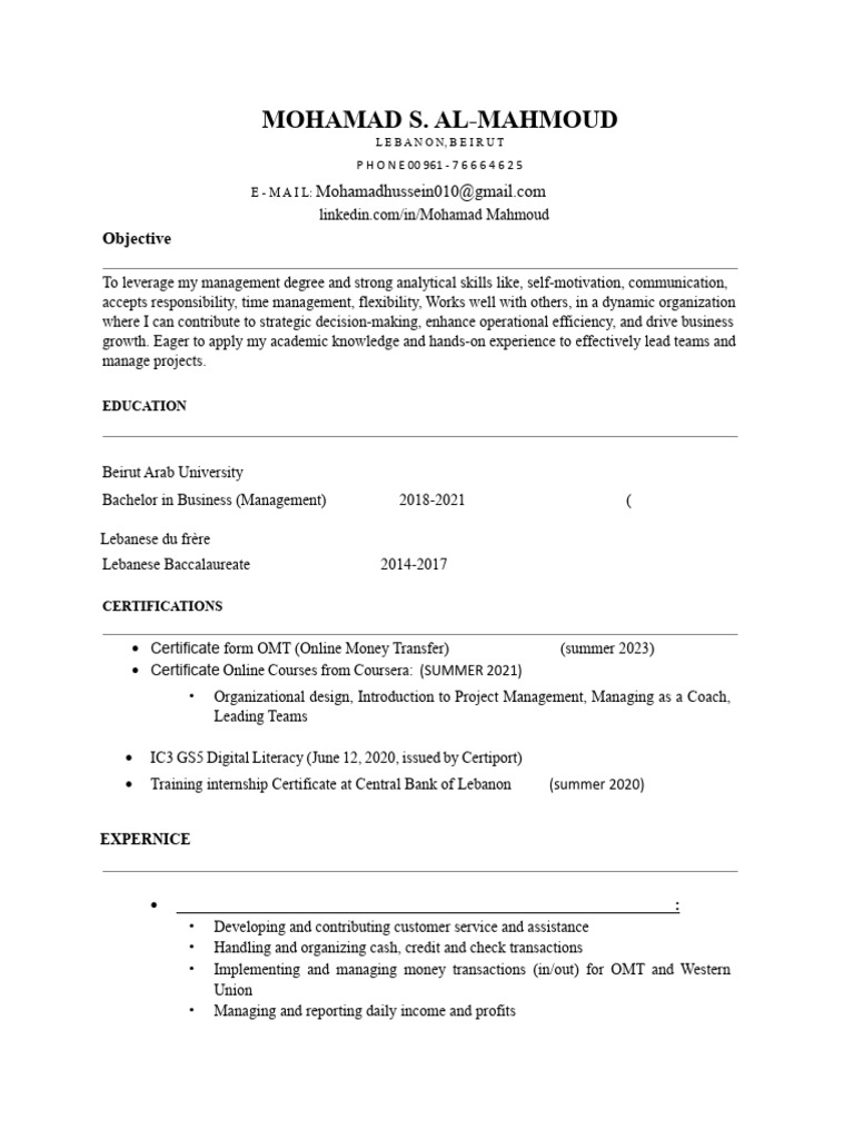 Mohamad S.al Mahmoud CV | PDF
