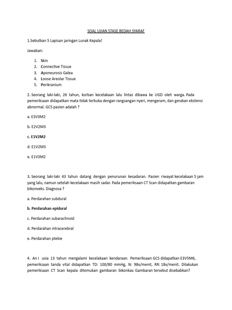 Soal Ujian Koas Dan Jawaban | PDF