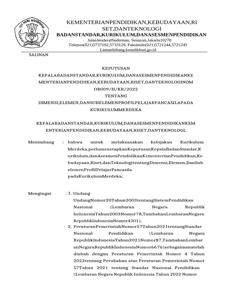 Dimensi - PPP Nomor 009 H KR 2022 | PDF