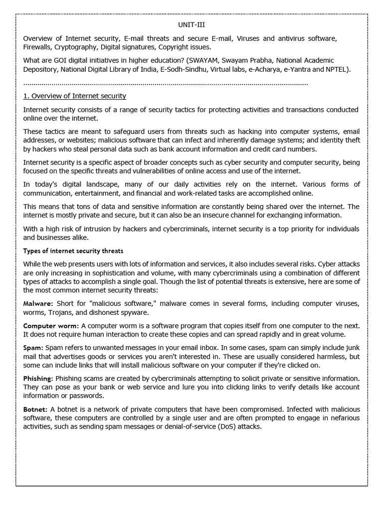 Ict 3rd Unit Material | PDF