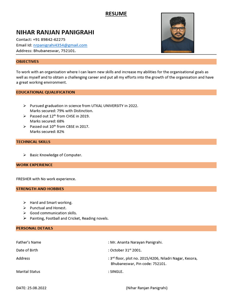 Nihar Ranjan Panigrahi Resume | PDF