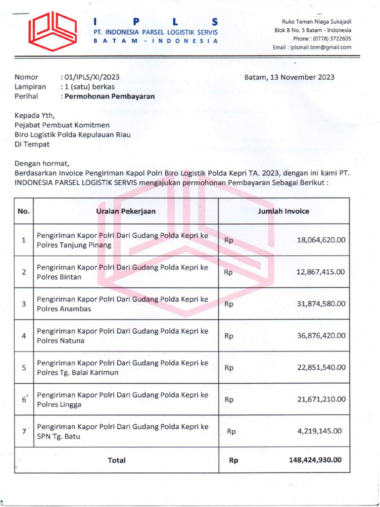 SURAT PERMOHONAN PEMBAYARAN (2) | PDF