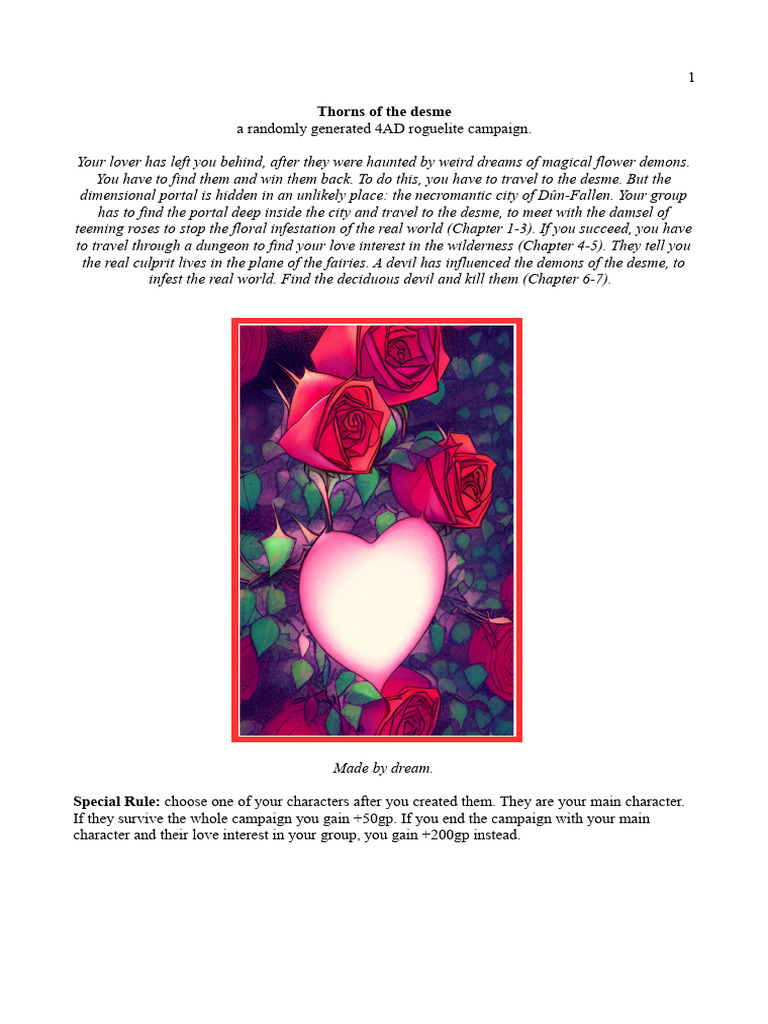 Thorns of The Desme - Roguelite | PDF