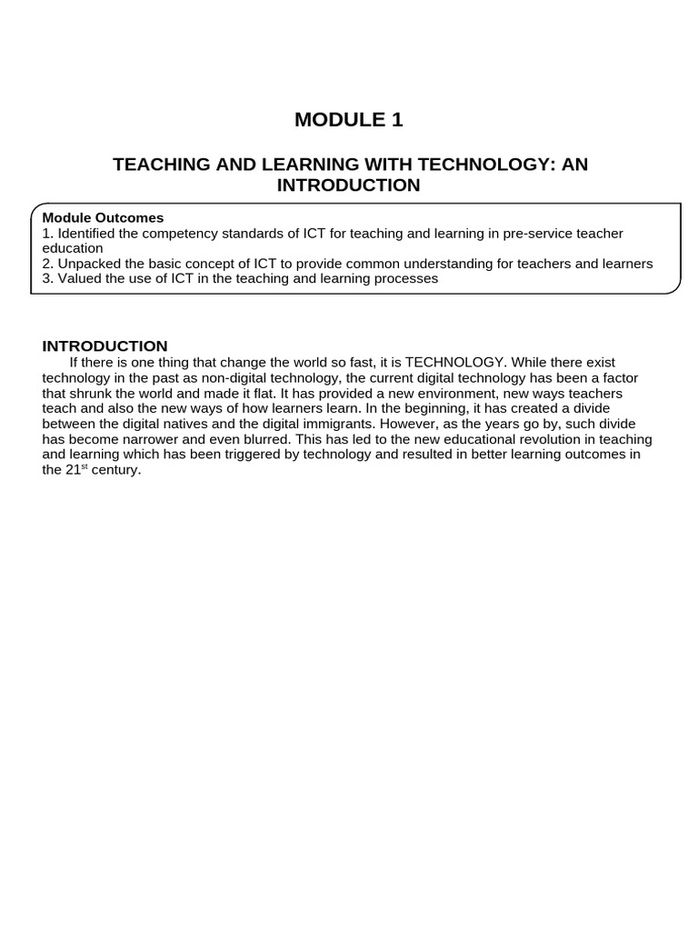 Module-1-of-Technology-for-Teaching-and-Learning-1-FINAL | PDF