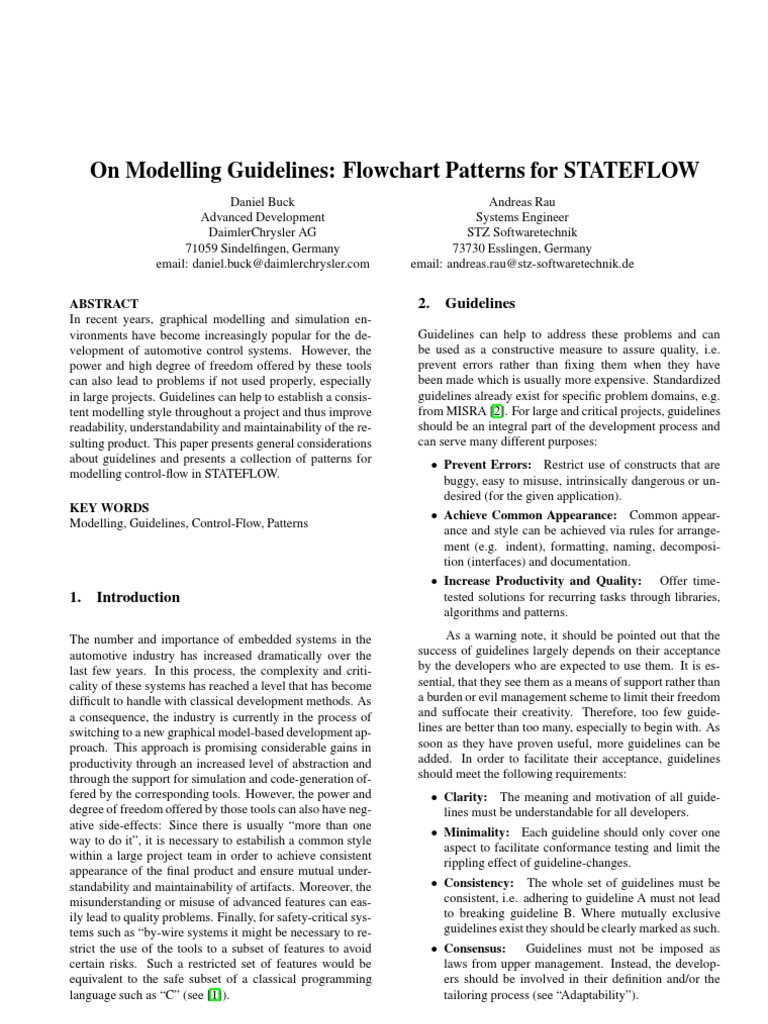 On Modelling Guidelines: Flowchart Patterns For STATEFLOW | PDF | Software Design Pattern ...
