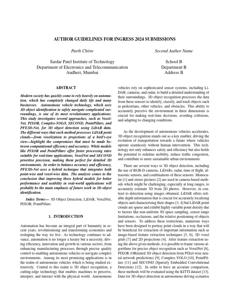 AUTHOR GUIDELINES FOR Ingress 2024 SUBMISSIONS | PDF