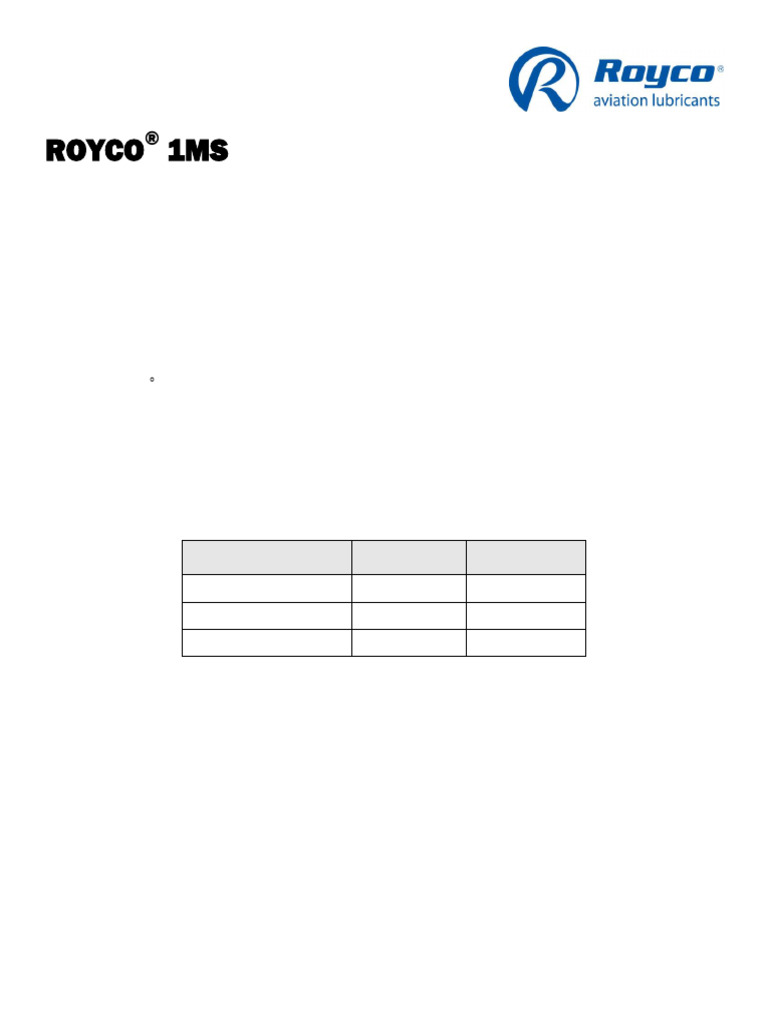 Royco 1MS TDS | PDF