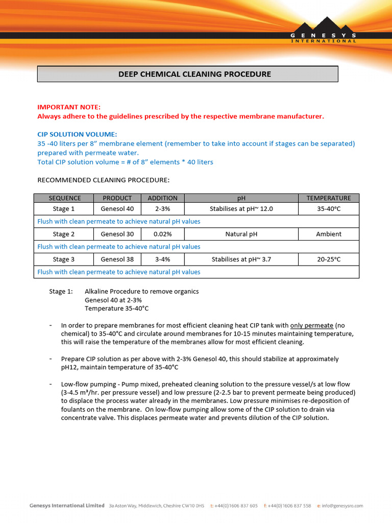 CIP Procedure 3 Stage | PDF