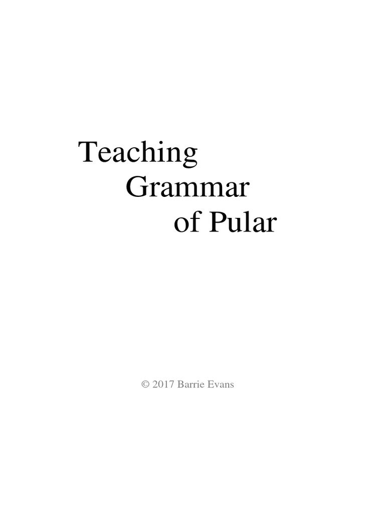 Grammaire de La Langue Pular Fula | PDF