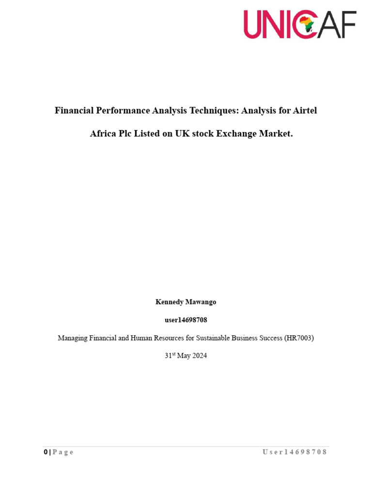 Kennedy Mawango - Financial Performance Analysis Techniques | PDF