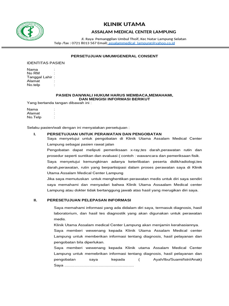 Inform Consent Baru | PDF