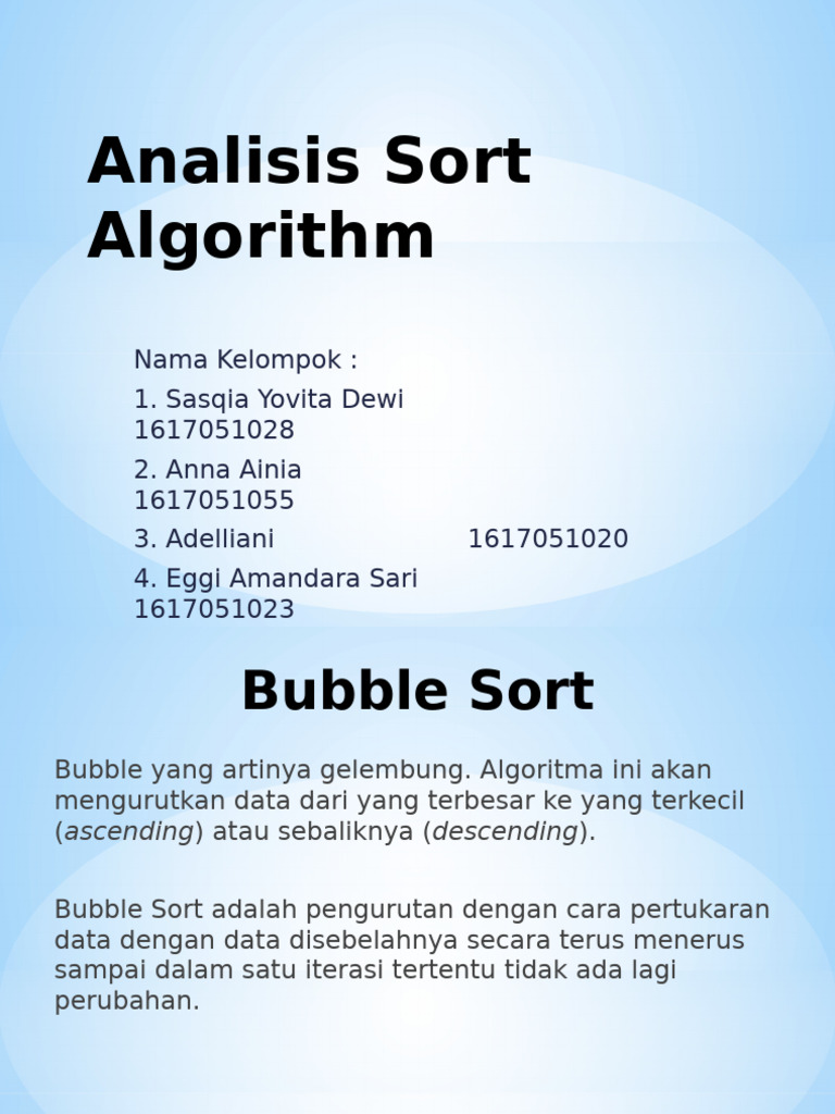 Daa - 21mei2018 - Analisis Algorithm Sort | PDF
