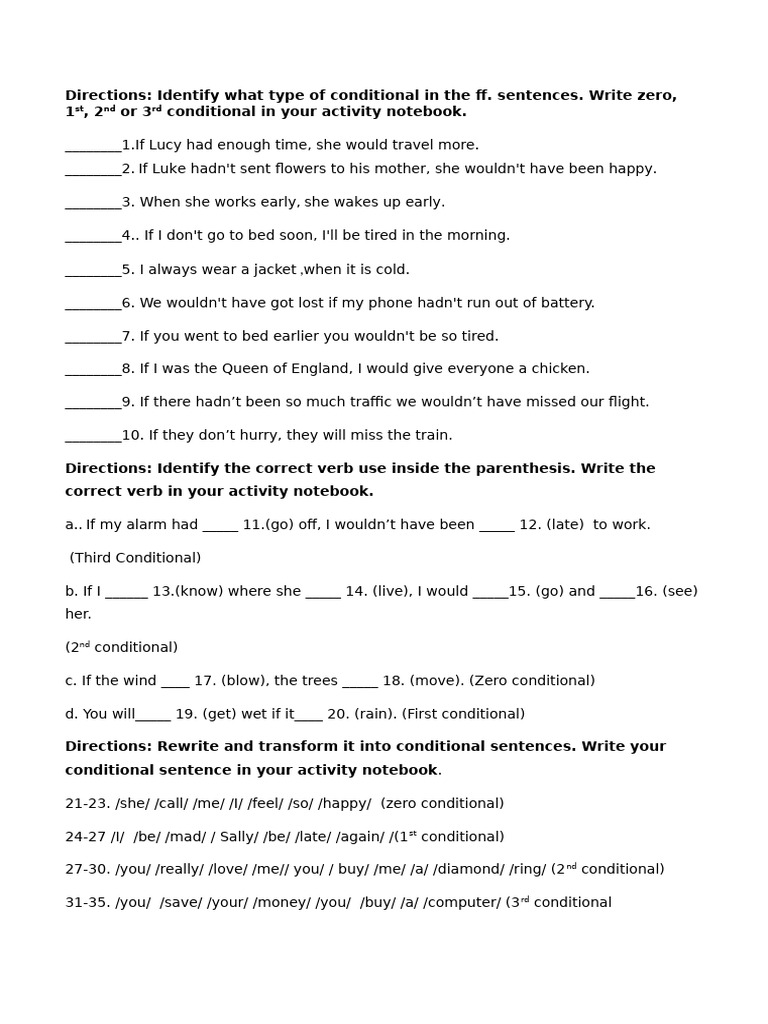 Unit Test - Conditionals | PDF
