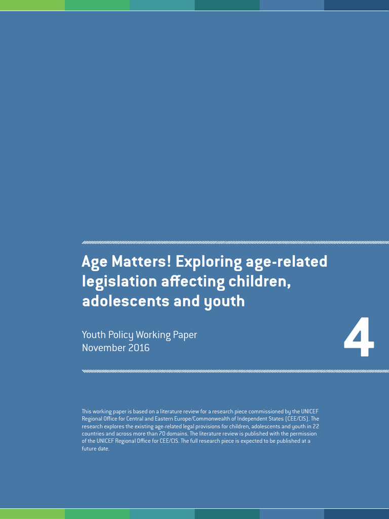 Age Matters - Exploring Age-related Legislation Affecting Children ...