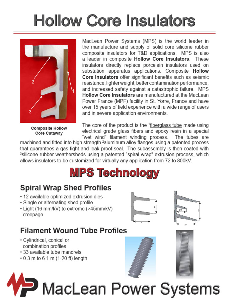 MPS Hollow Core Insulators | PDF