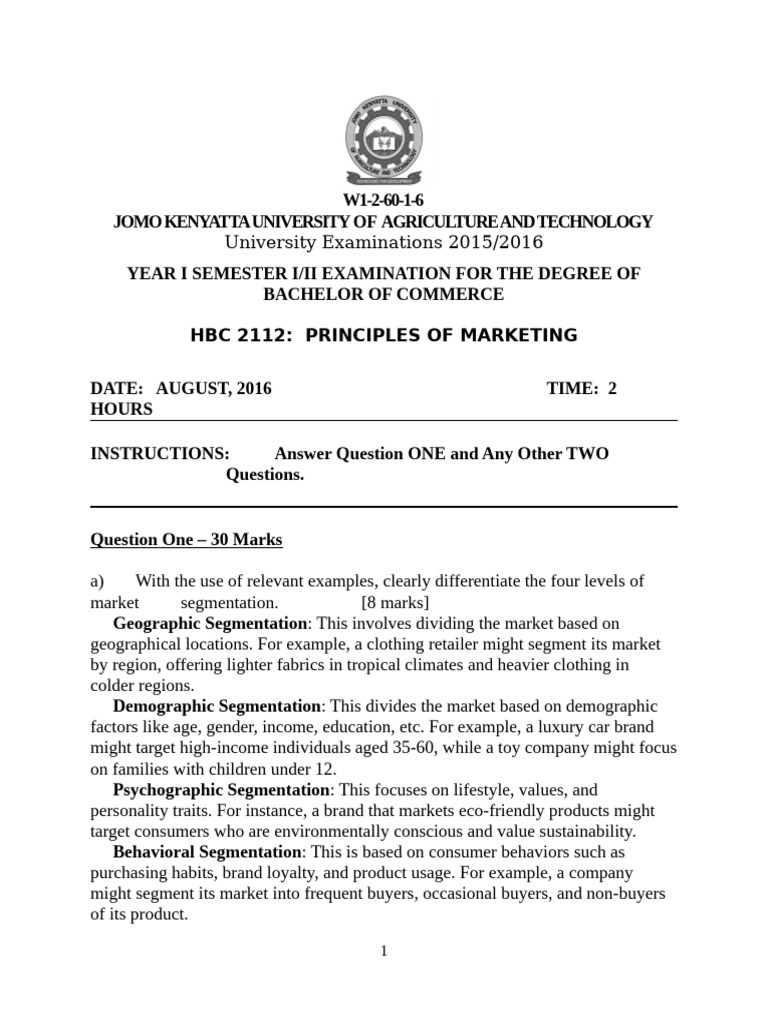 Principle of Marketing 2024 | PDF