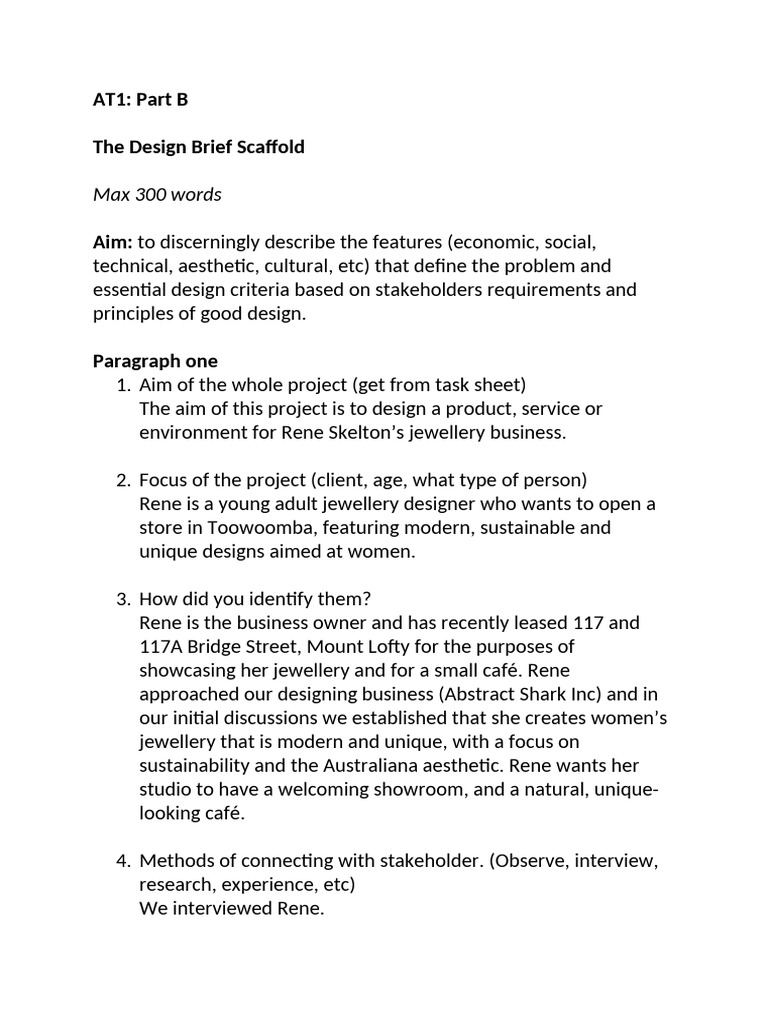 The Design Brief Scaffold (blank) | PDF