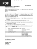 Auditor Appointment Consent Letter | PDF