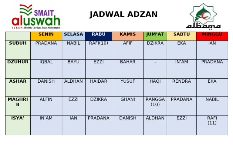 Jadwal Adzan | PDF