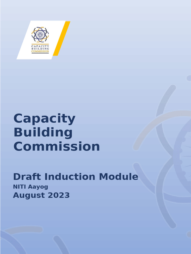 Draft Induction Material - NITI Aayog - V3 - Final | PDF | Capacity Building | Business