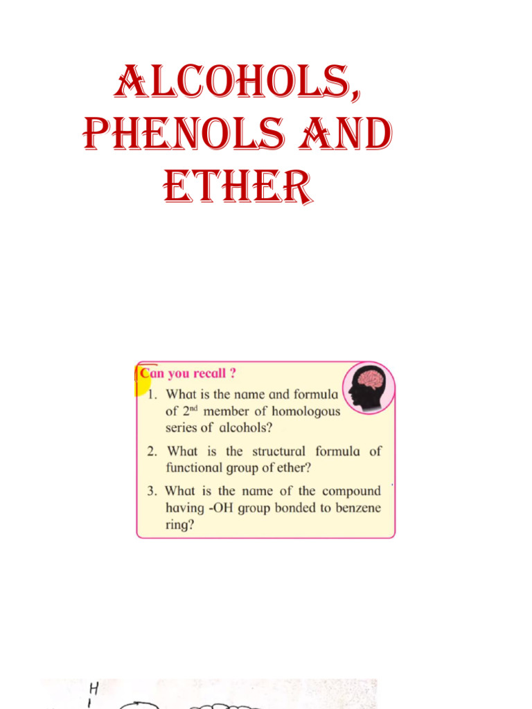 Alcohols, Phenols and Ethers | PDF | Ester | Ether