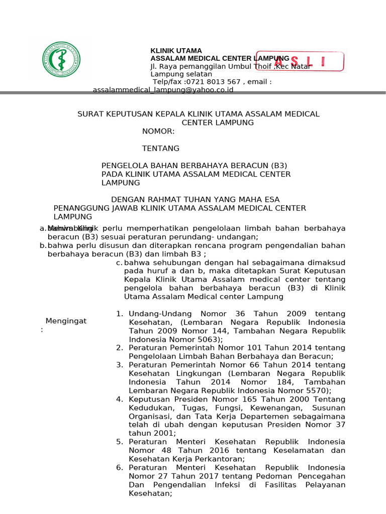 Ep 5 SK Limbah B3 | PDF