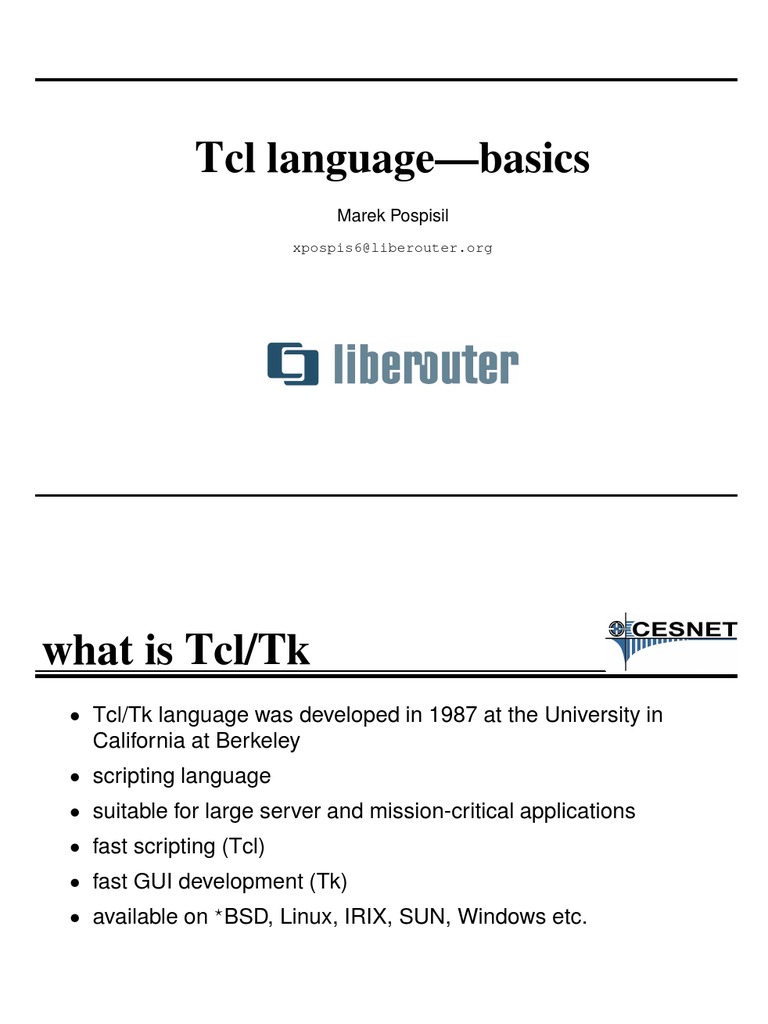Meet Tcl Tutorial Pdf Parameter Computer Programming String 1395