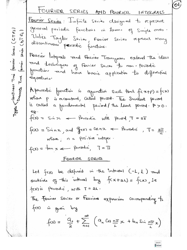 Lecture Notes 3 - Fourier Series, Fourier Transforms and Fourier ...