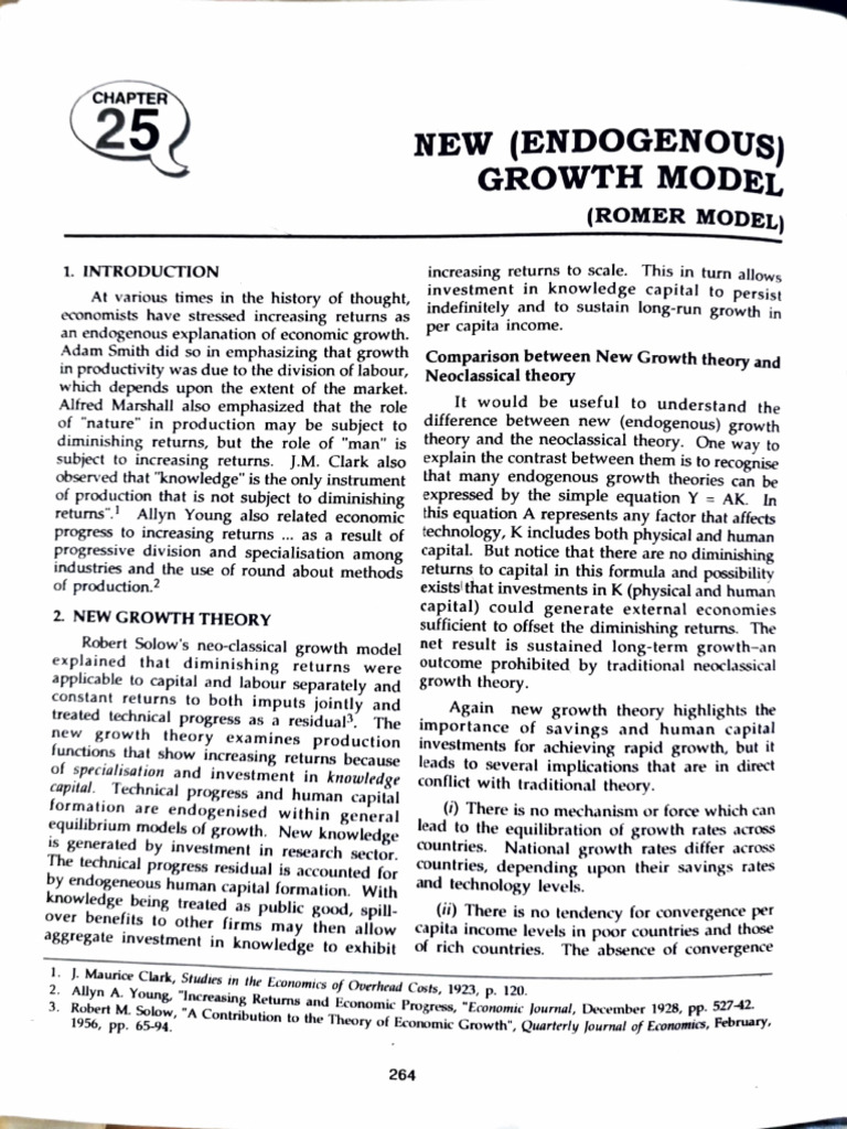 Endogenous Growth Model | PDF