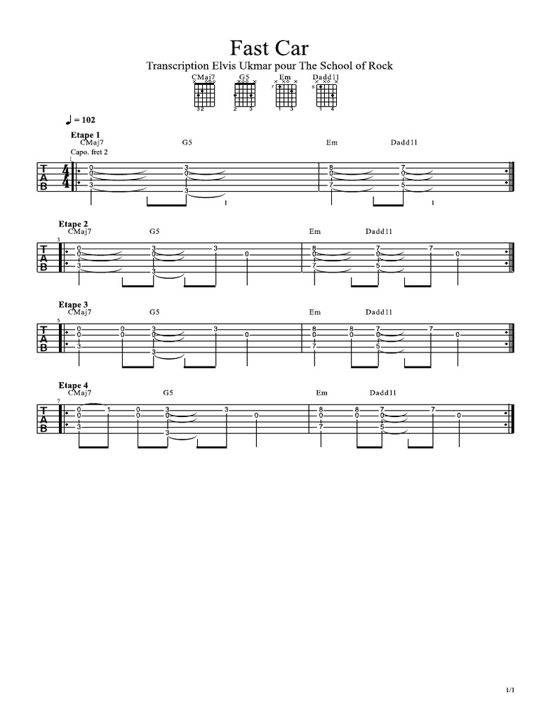 Fast Car (Etapes 1 - 2 - 3 - 4) | PDF