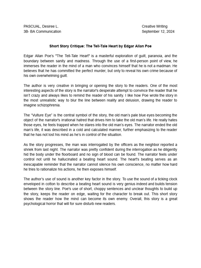 Short Story Critique | PDF