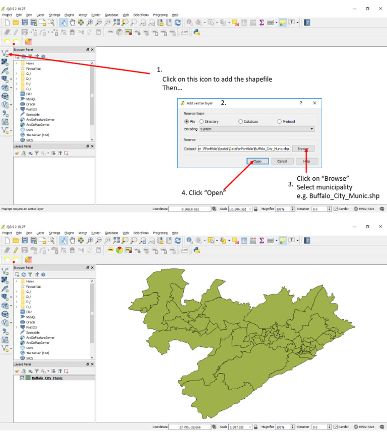 Opening SHP file in QGIS | PDF