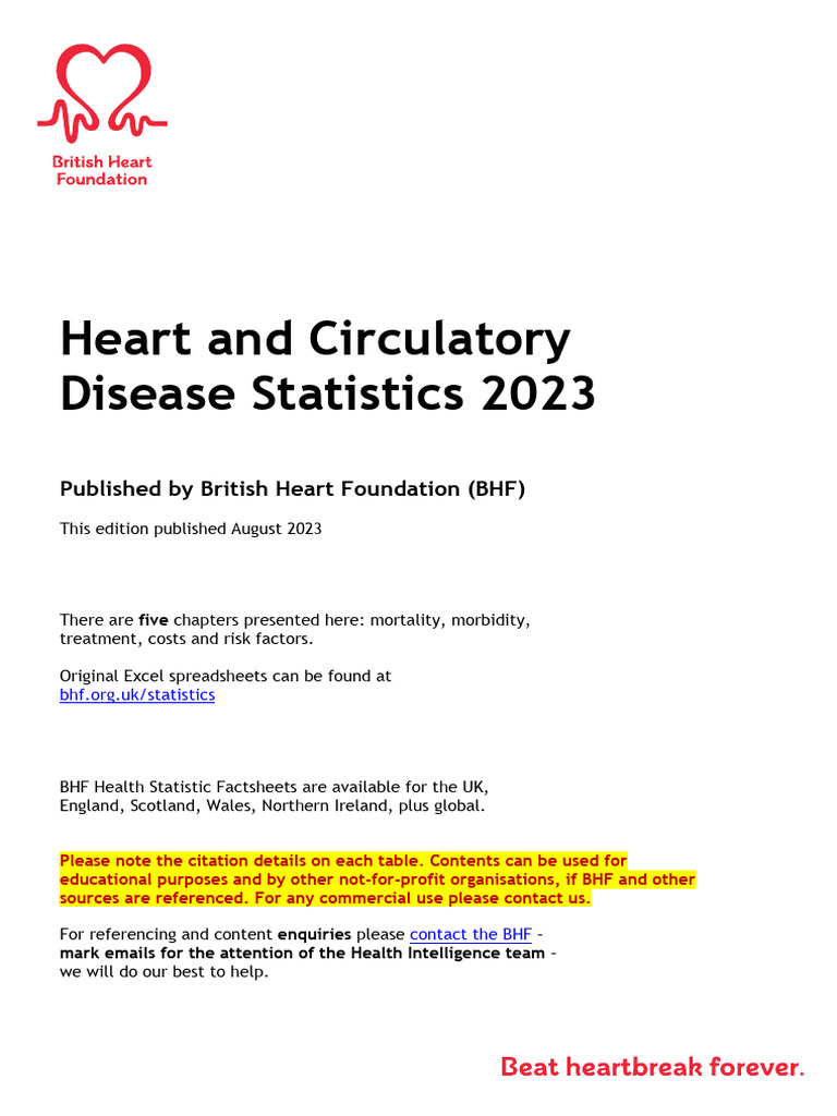 BHF Statistics Compendium 2023 | PDF | Myocardial Infarction | Science ...