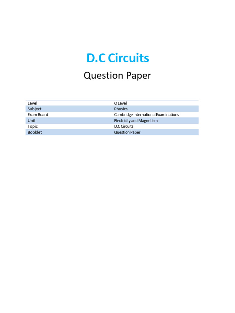 DC Circuits | PDF