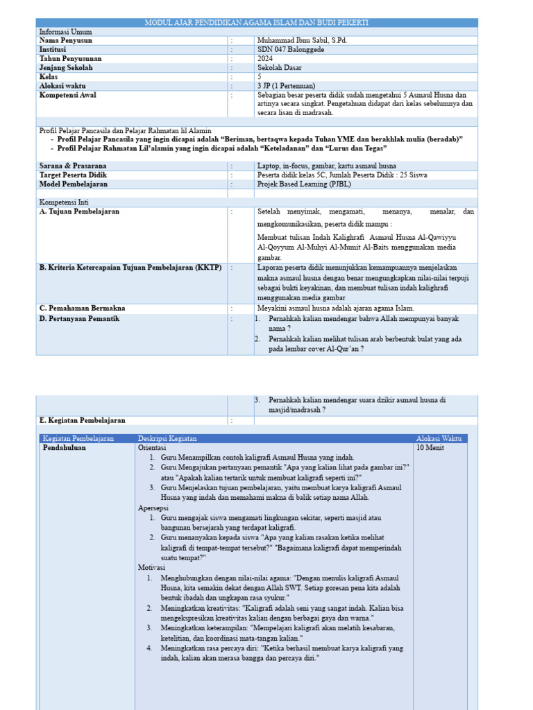 Modul PJBL | PDF