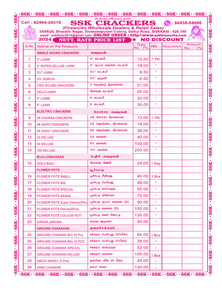 Sskpricelist Netrate Diwali List 2024 AUGUST | PDF