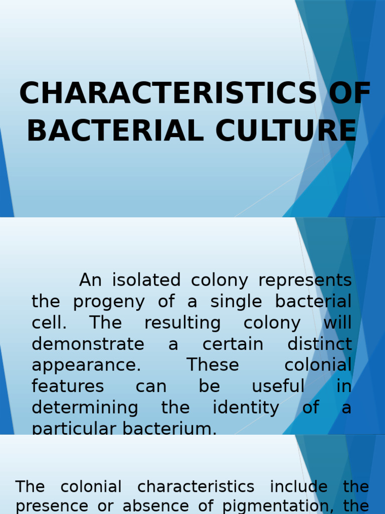 Bacterial Characteristics | PDF