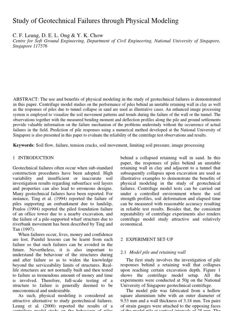 Study of Geotechnical Failures Through Physical Modeling | PDF ...