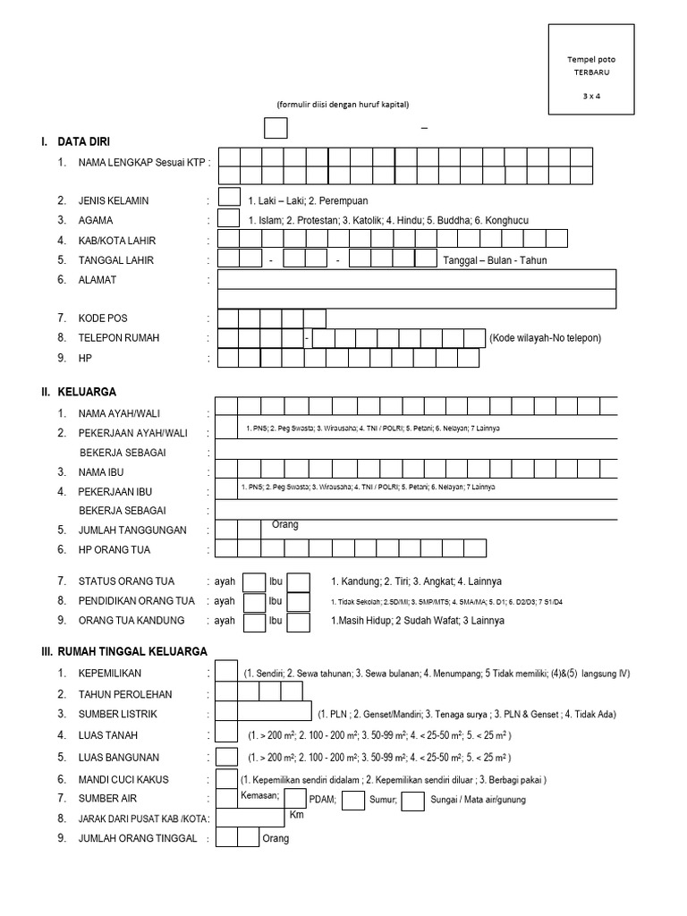 Formulir Pendaftaran Program Kip Kuliah 2024 | PDF