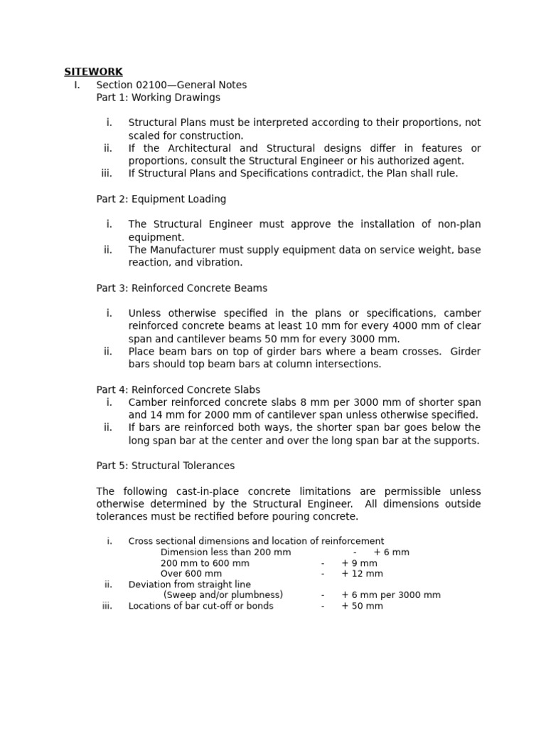 Summary of General Specs | PDF