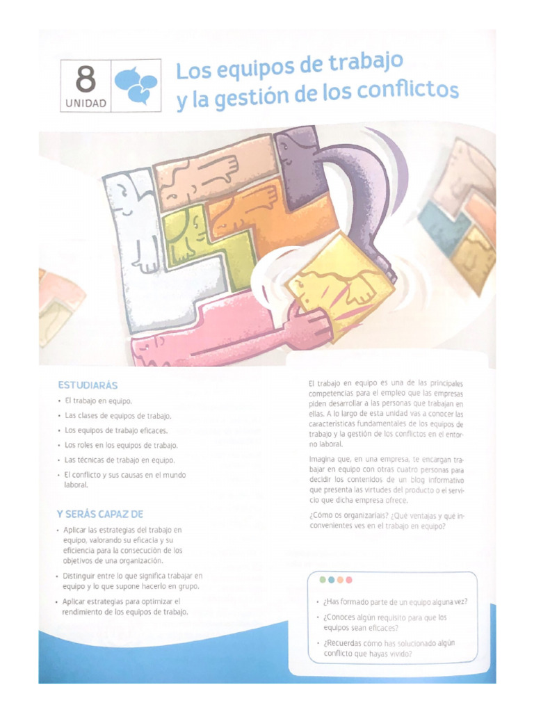 Tema 8 los equipos de trabajo y la gestión de conflictos | PDF