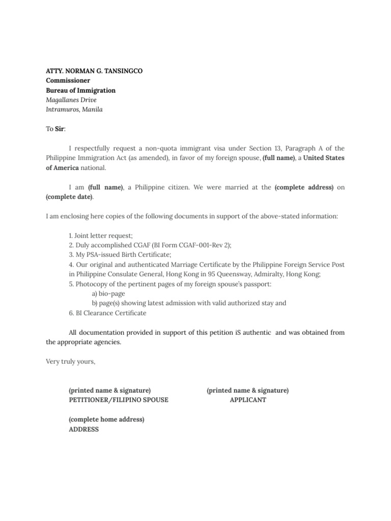 BIR Joint Letter Request | PDF
