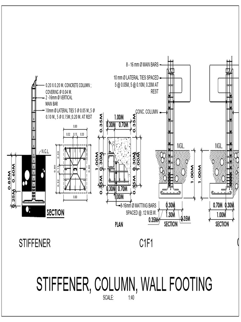 COLUMN, STIFFENER, WALL FOOTING | PDF