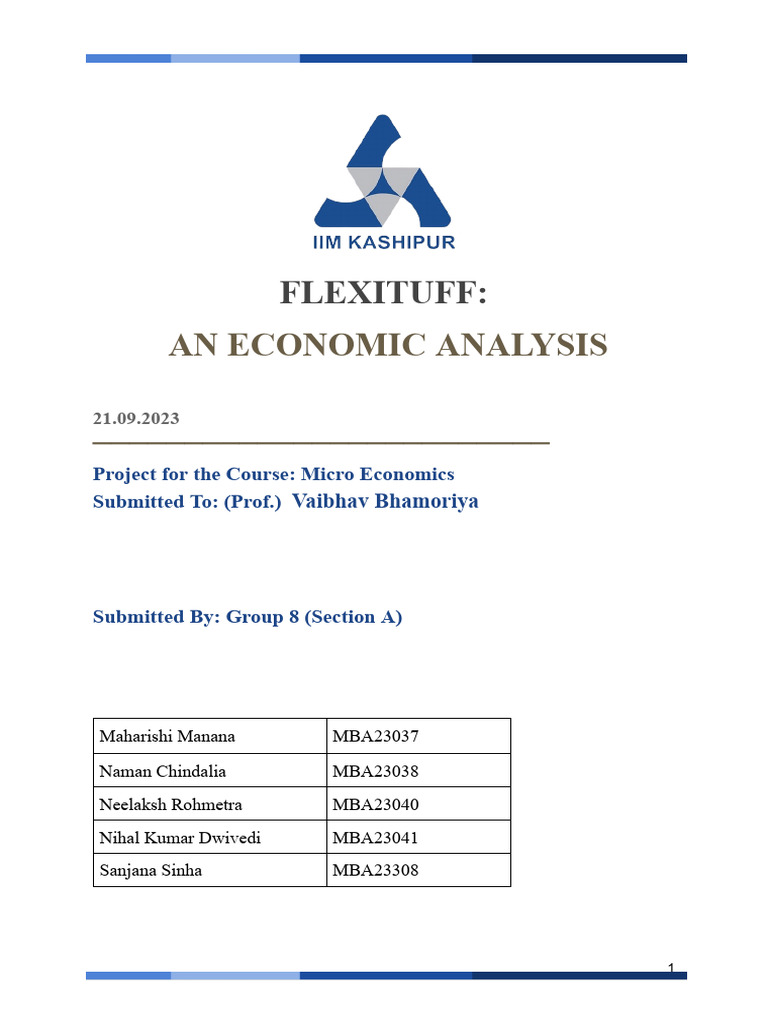 FLEXITUFF - An Economic Analysis | PDF