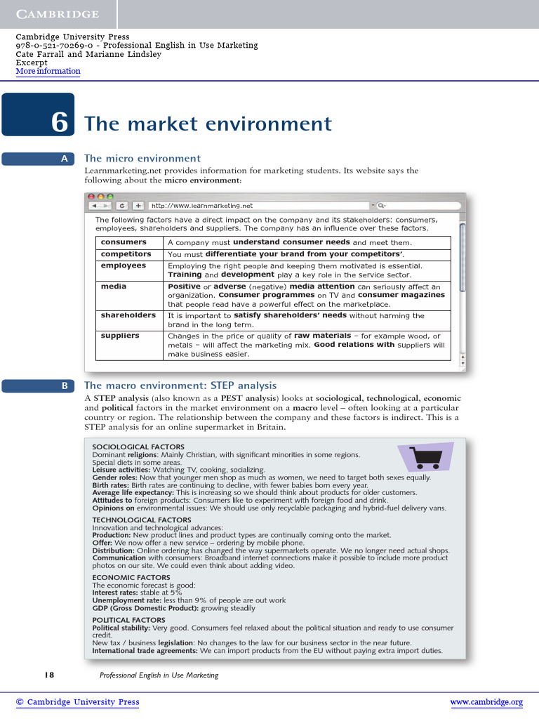 Ficha inglés - The market environment | PDF