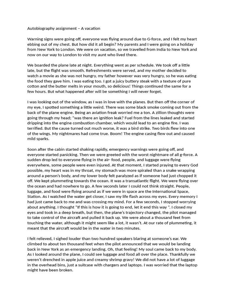 Autobiography Assignment - Edited | PDF
