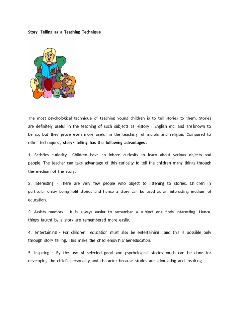 Story Telling As A Teaching Technique | PDF