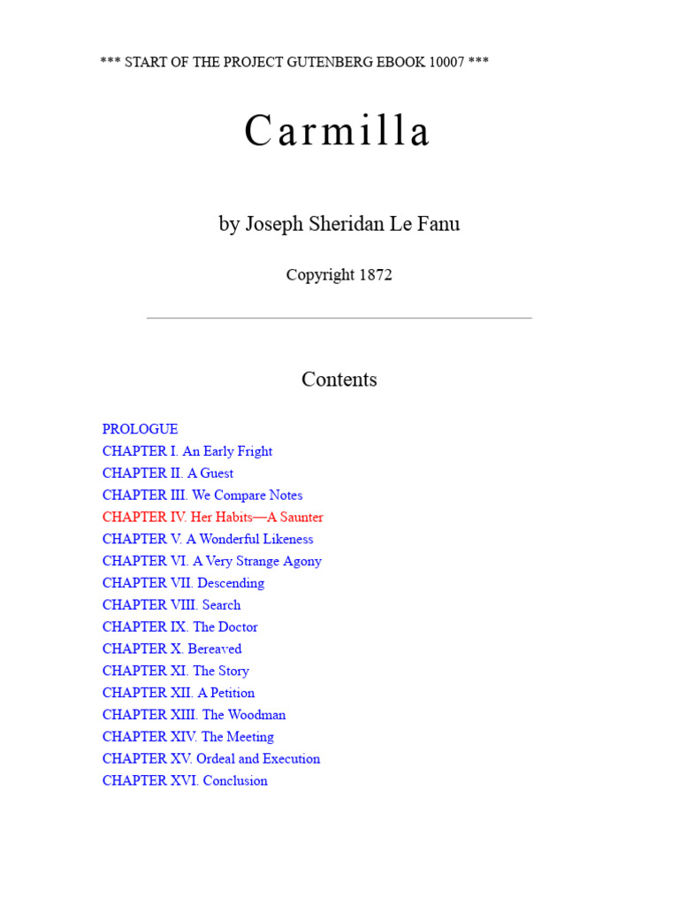 Carmilla - Project Gutenberg | PDF