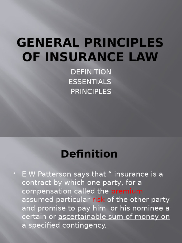 Insurance Law | PDF
