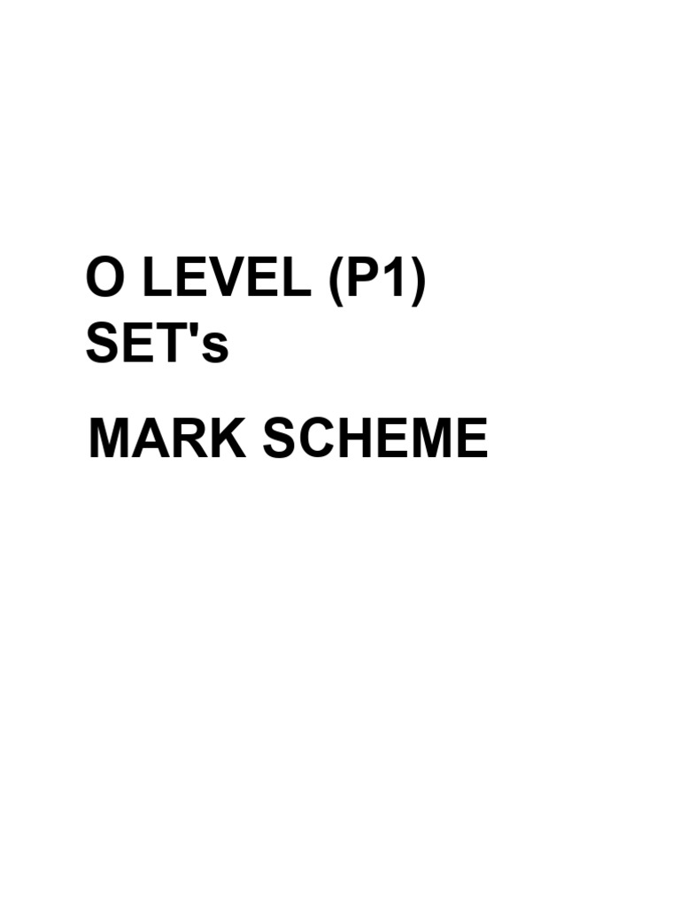 Mark Scheme | PDF